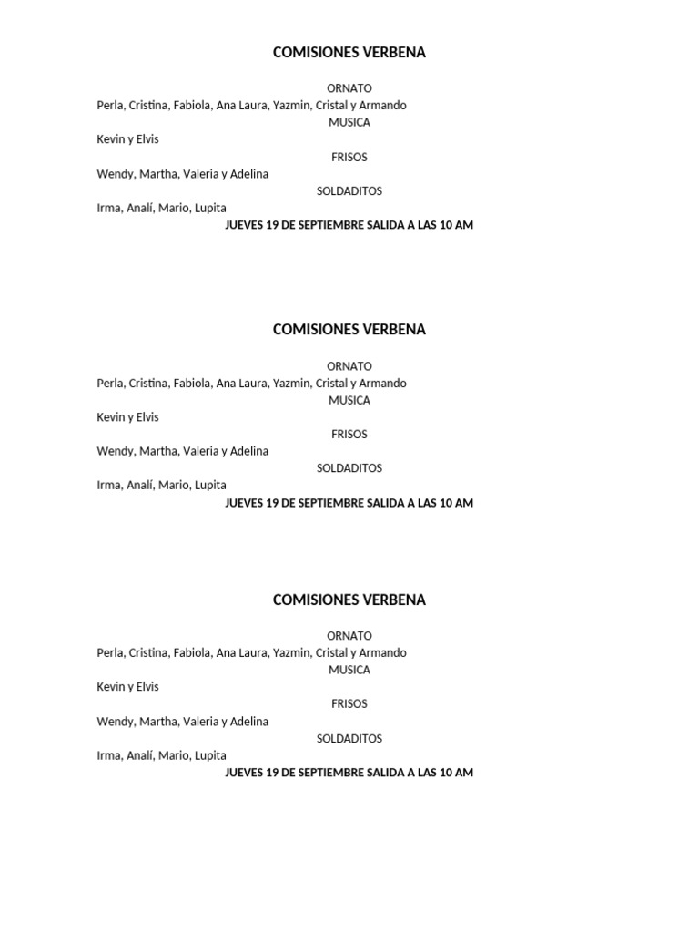 Comisiones Verbena 2024'2025 | PDF