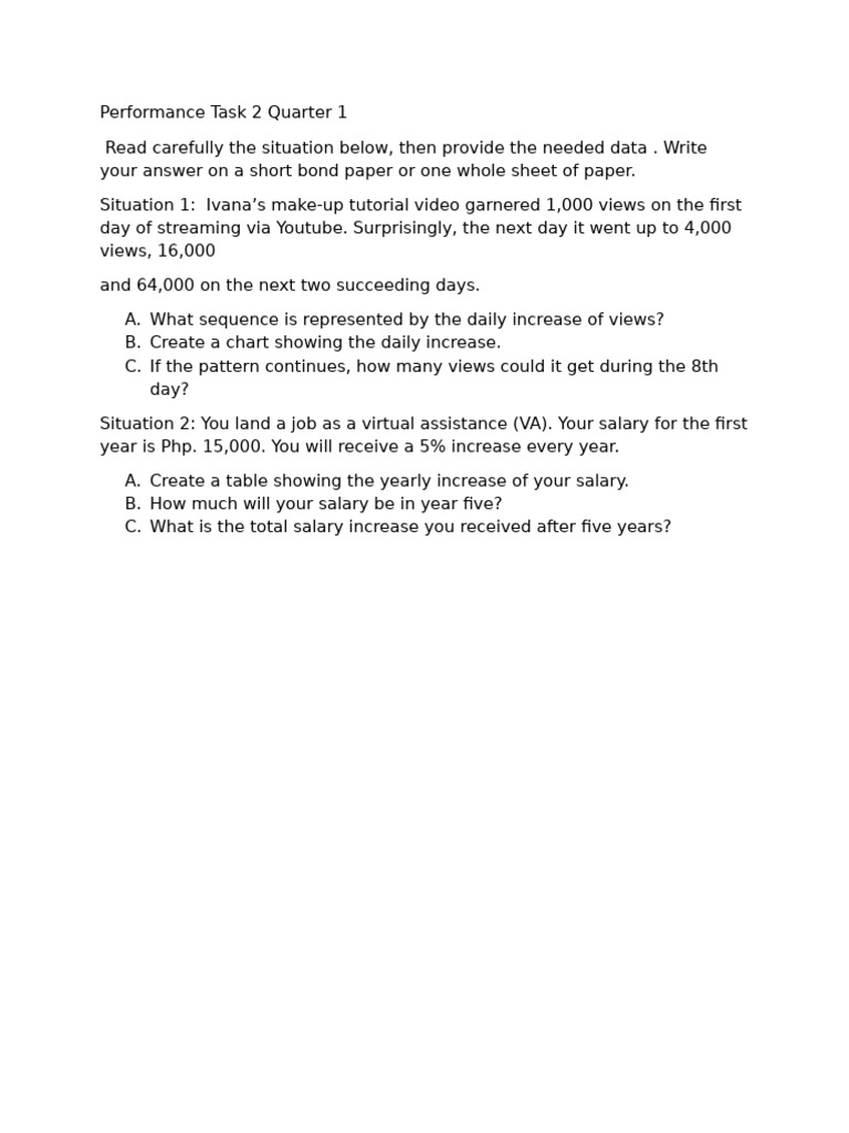 Performance Task 2 | PDF