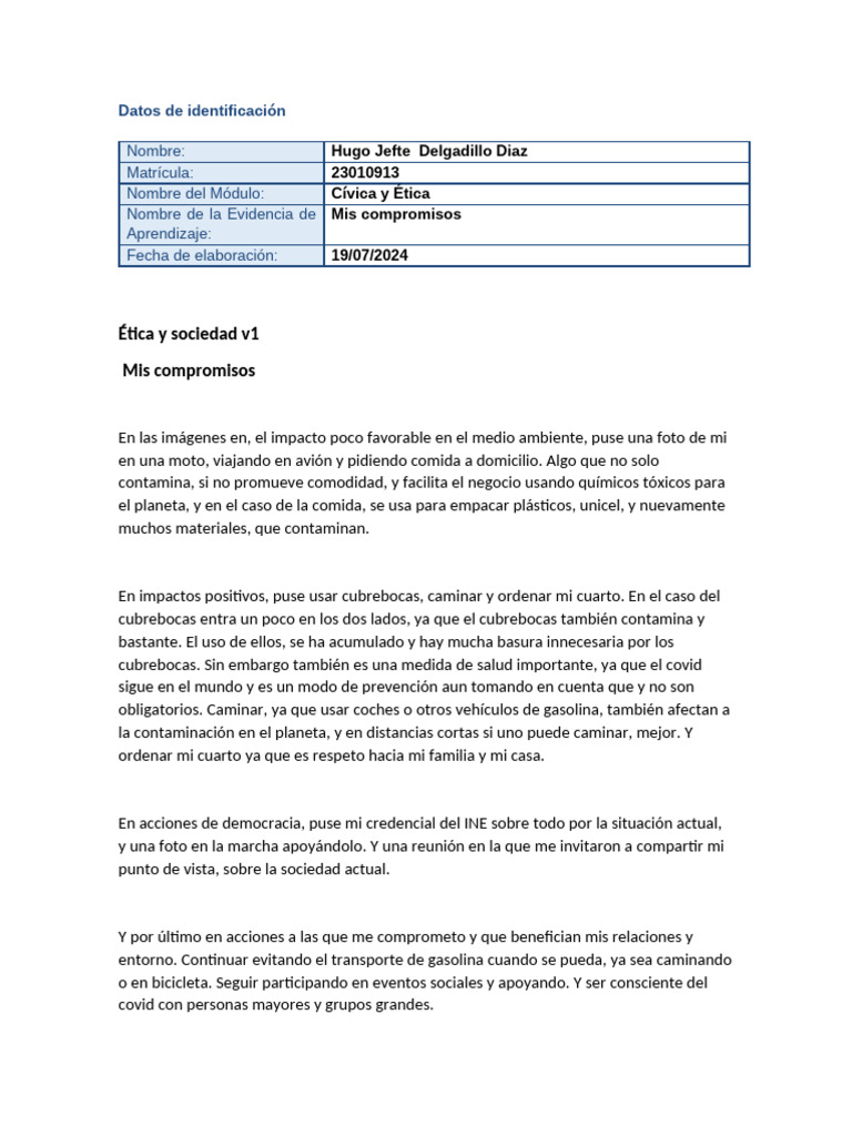 Delgadillo - Hugo - Mis Compromisos | PDF