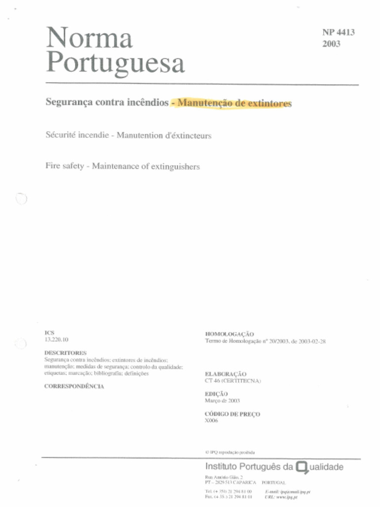 NP 4413 - 2003 | PDF