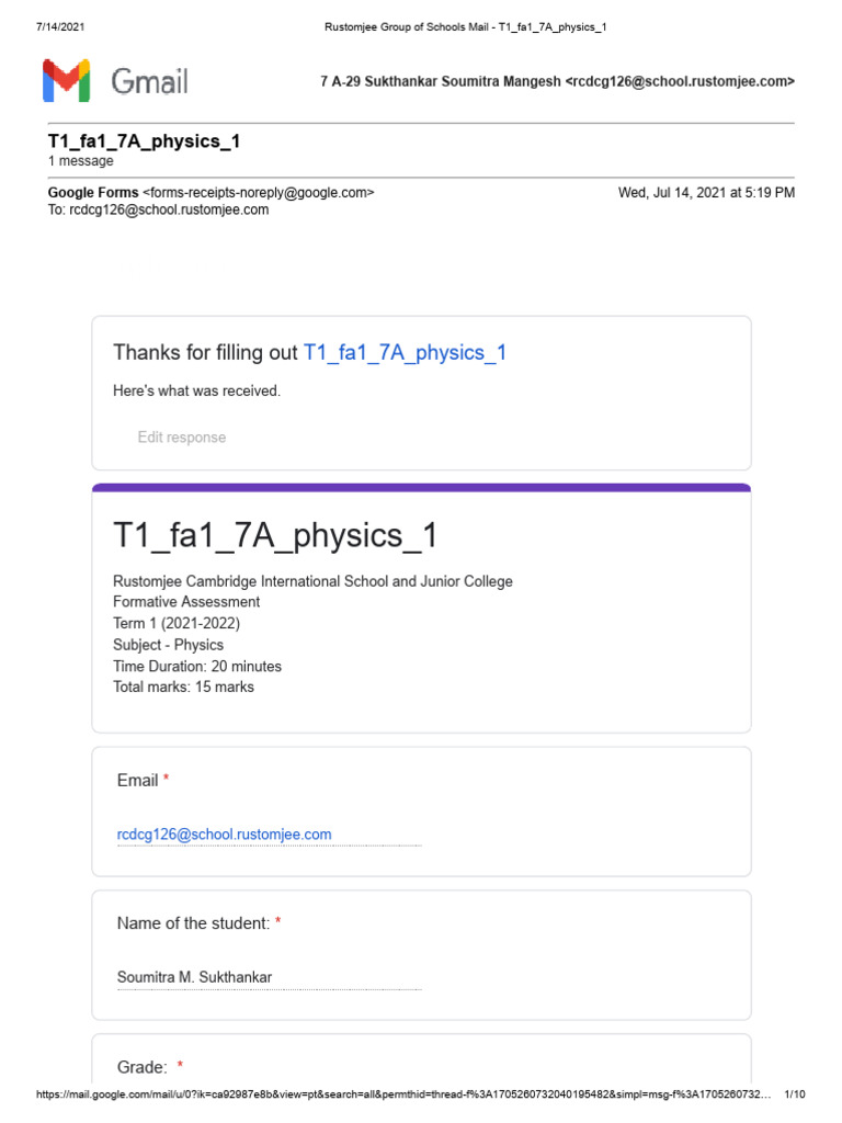 Gform of Physics Paper | PDF