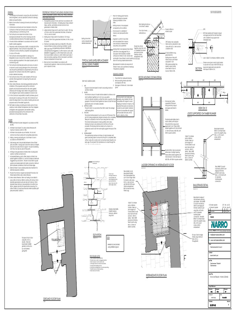 22.1371-02B Structural Repairs - Notes and Details Tender | PDF