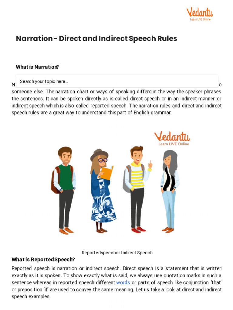 Narration - Direct and Indirect Speech Rules | PDF