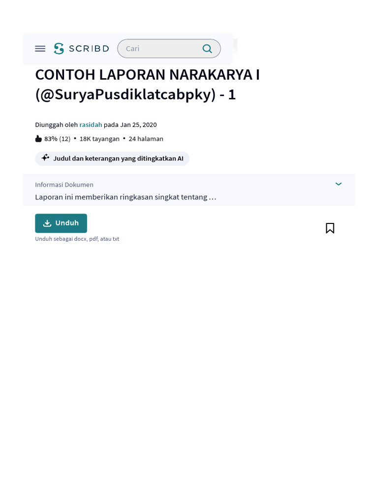 Contoh Laporan Narakarya I (@suryapusdiklatcabpky) - 1 - PDF | PDF