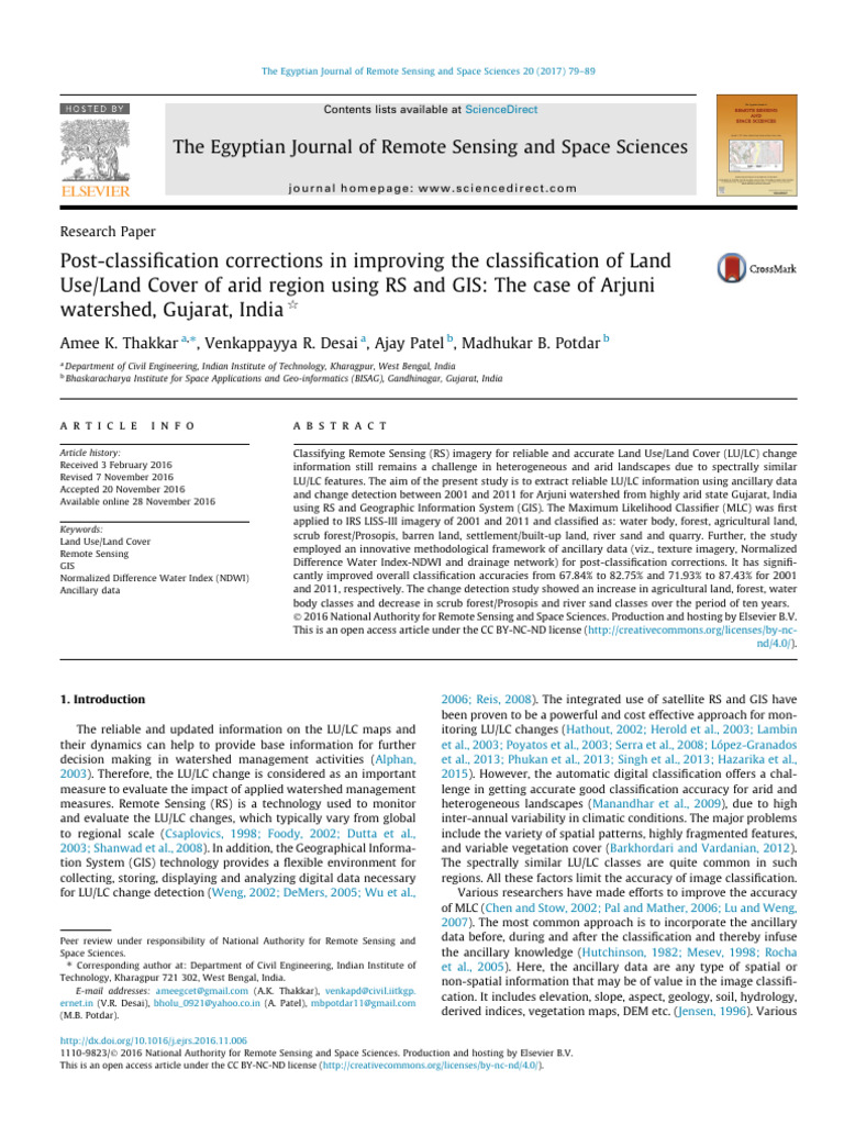 Thakkar Et Al. - 2017 - Post-Classification Corrections in Improving ...