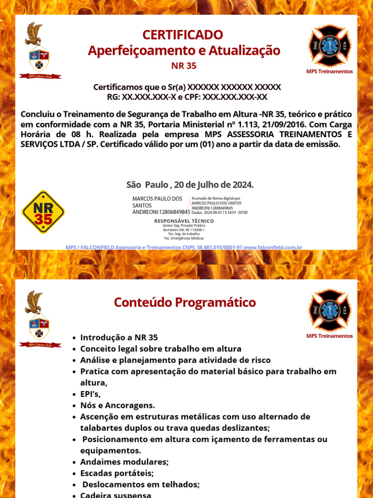 Certificado NR 35 A4 Ass | PDF