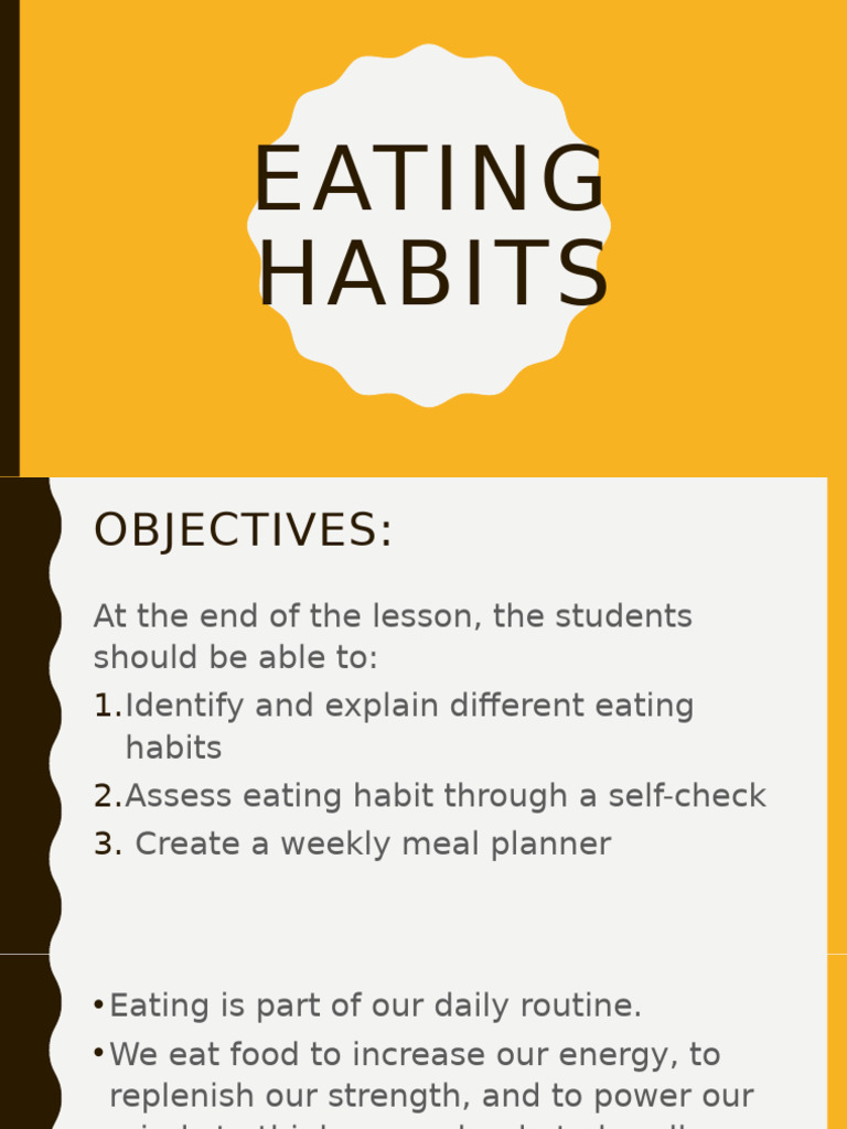 Eating Habits 2 | PDF