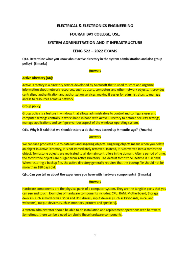 System Administration And It Infrastructure Pdf