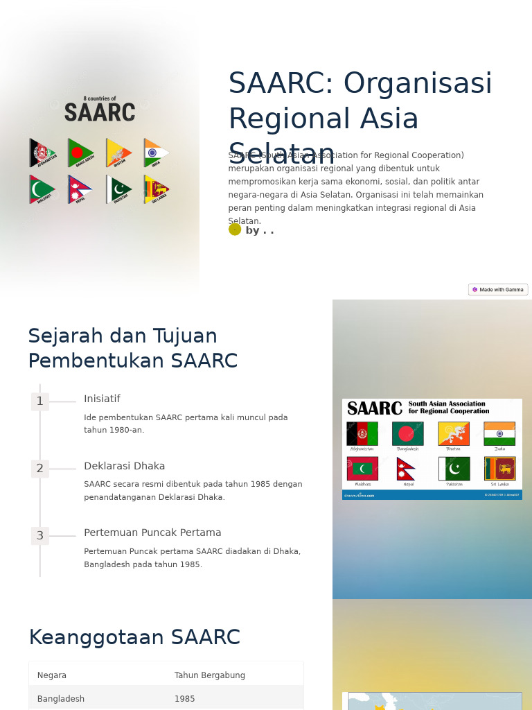 SAARC Organisasi Regional Asia Selatan | PDF