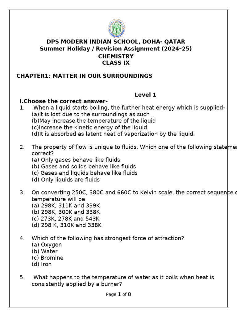 Assignment Class 9 Holiday Assignment 24-25 | PDF