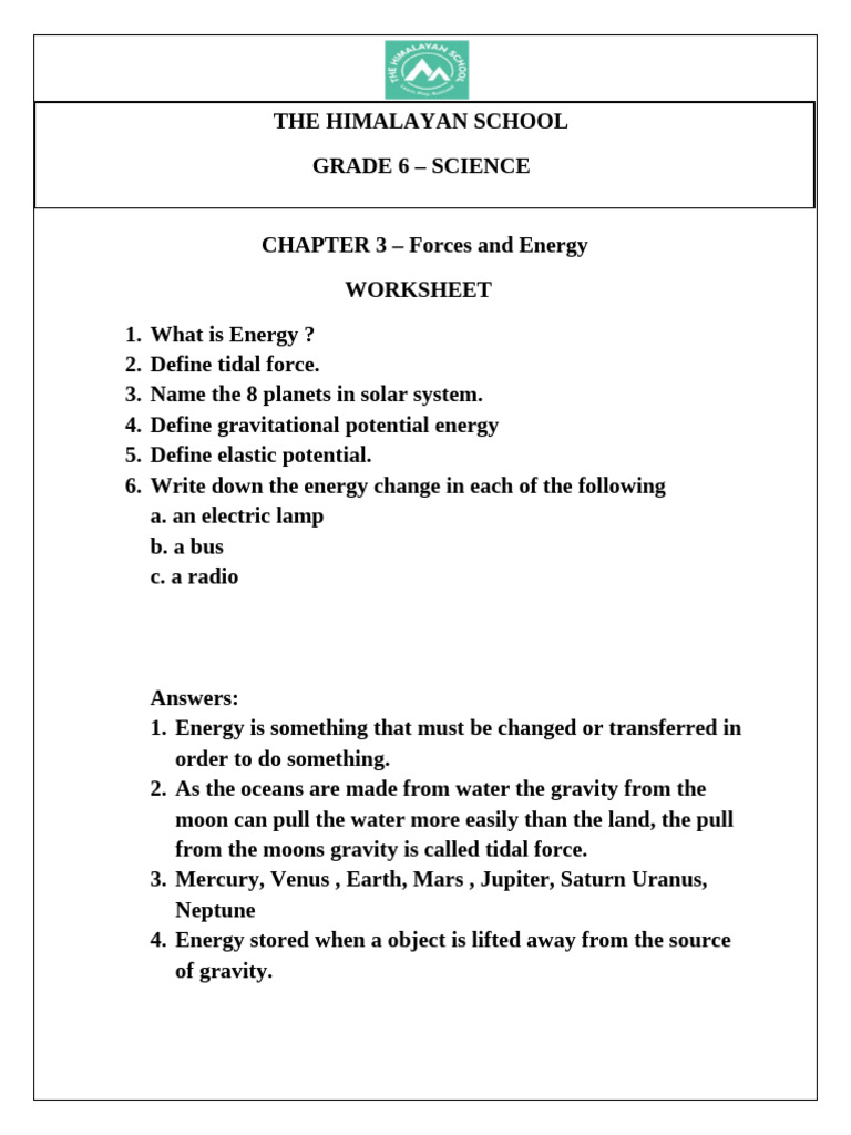 Grade 6 CHP 3 Worksheet 2 | PDF