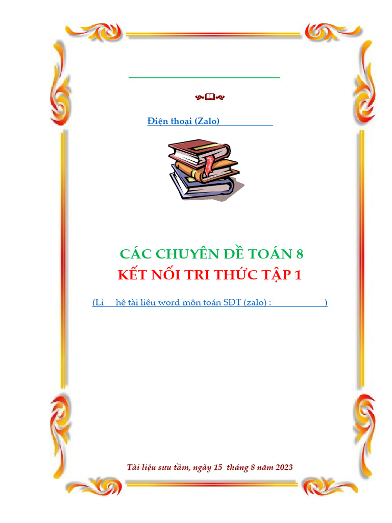 Các chuyên đề toán 8 kết nối tri thức tập 1 | PDF