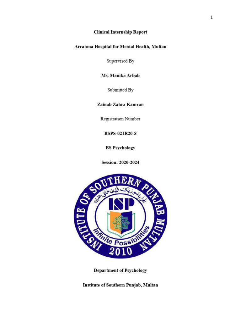 Clinical Internship Report Final | PDF