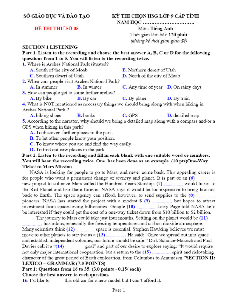 De Thi Thu So 05 20192020doc - 1600 - PDF - Gdrive.vip | PDF