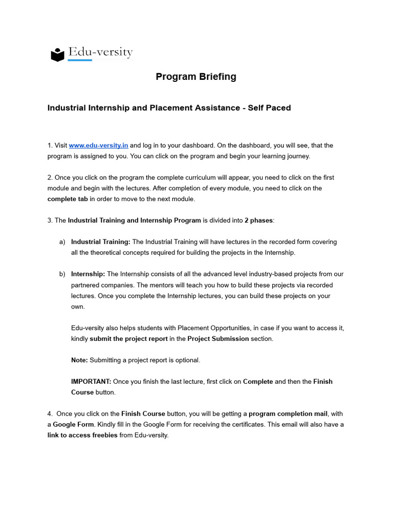 Self Paced Program | PDF