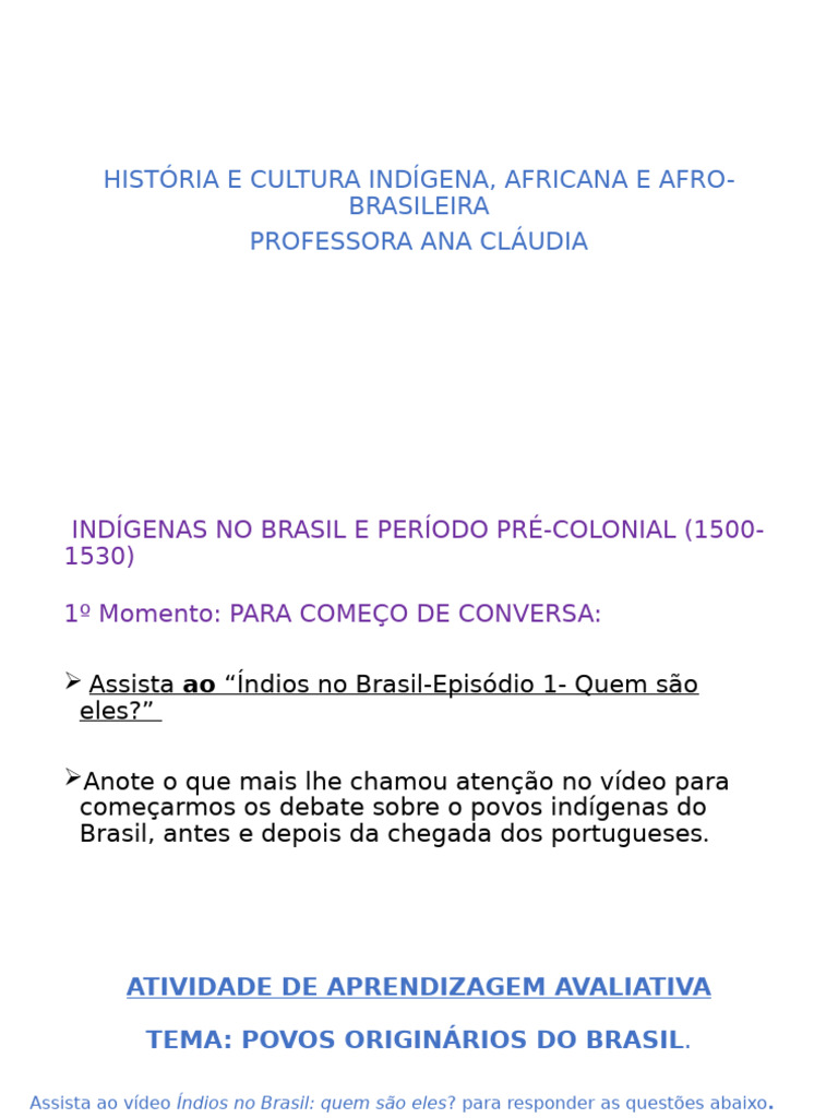 Capítulo 16 - Indígenas No Brasil e Período Pré-Colonial | PDF