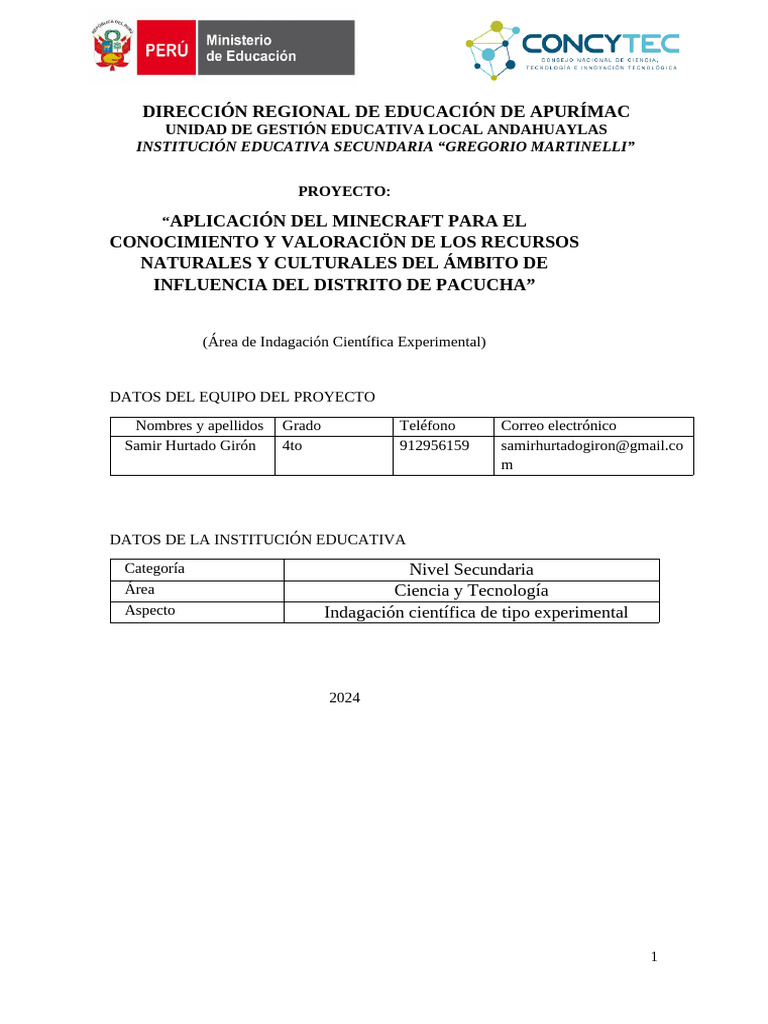 Proyecto Fencyt 040924 | PDF