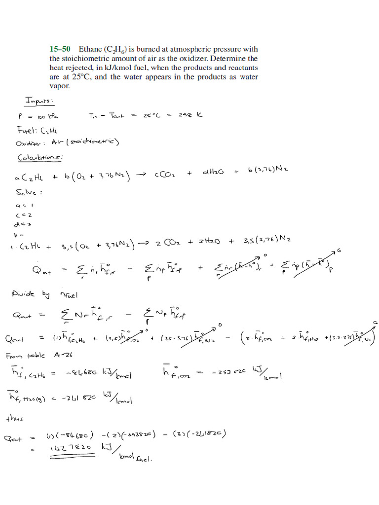 Chemical Reactions - Enthalpy of Formation and Enthalpy of Combustion Worked Examples | PDF