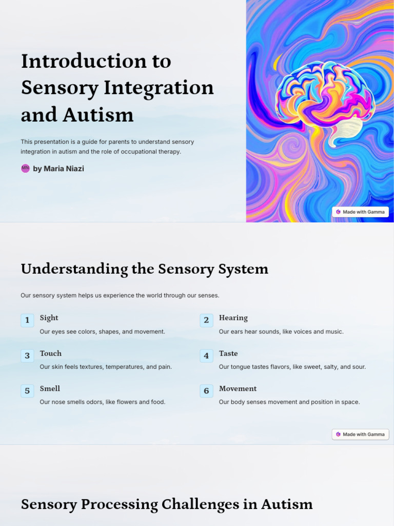 Introduction To Sensory Integration and Autism | PDF
