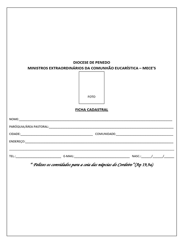 Ficha Cadastral de MECE | PDF