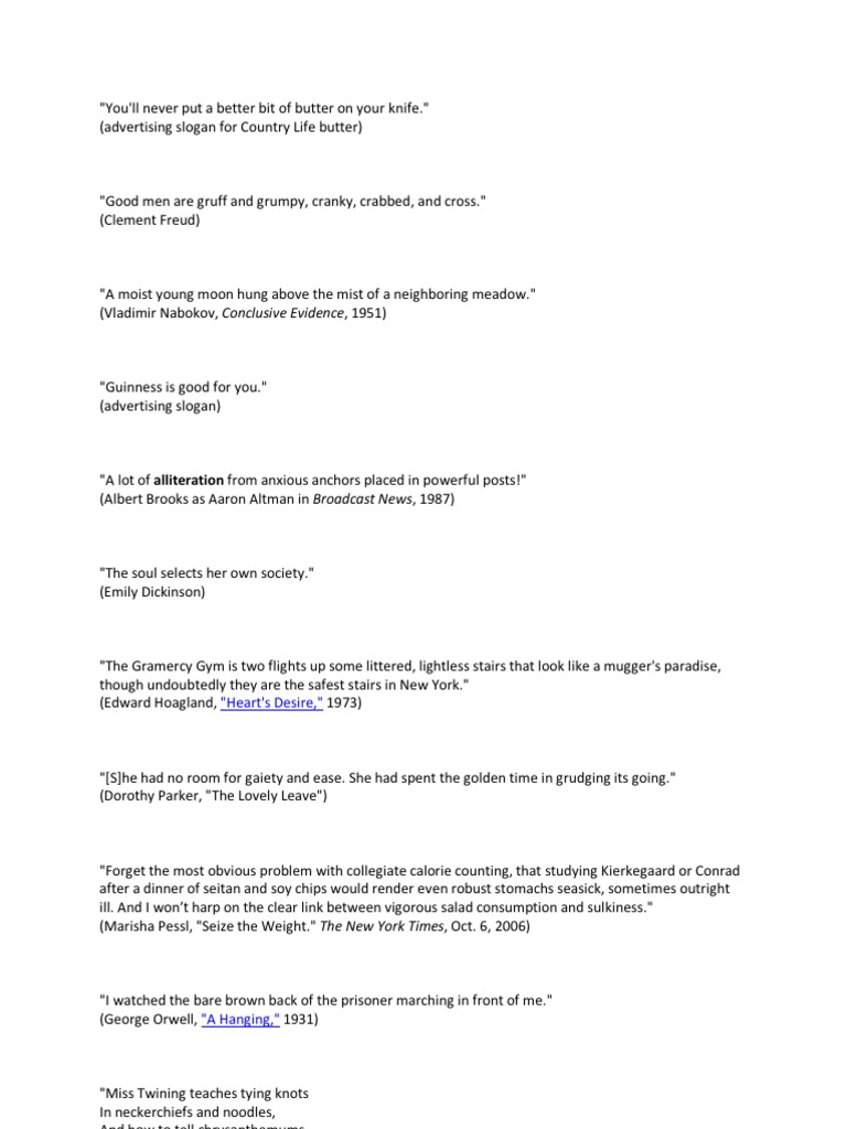 Alliteration in Shakespeare's Works | PDF