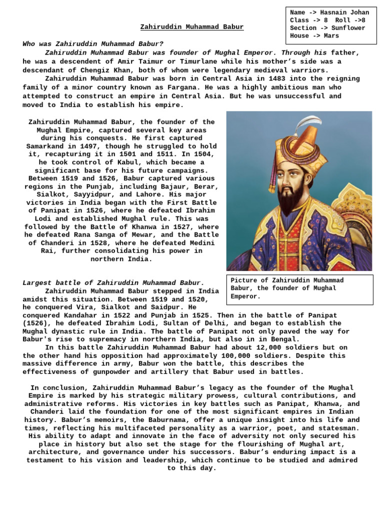 Who Was Zahiruddin Muhammad Babur? Zahiruddin Muhammad Babur Was ...