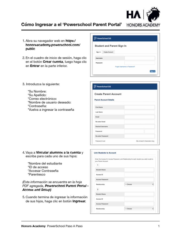 Pasos para PowerSchool | PDF