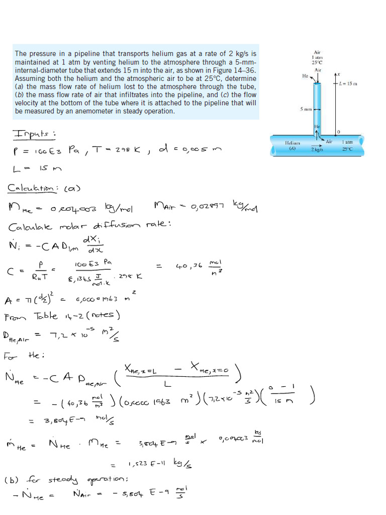 Species transport and diffusion example calculations | PDF