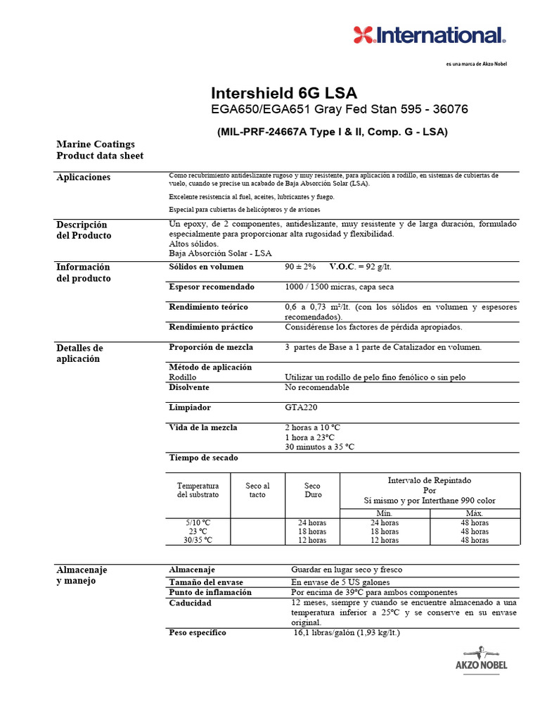 Intershield 6G LSA | PDF | Agua