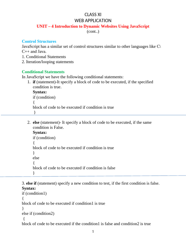 Web App 11th (41) Control Structure | PDF