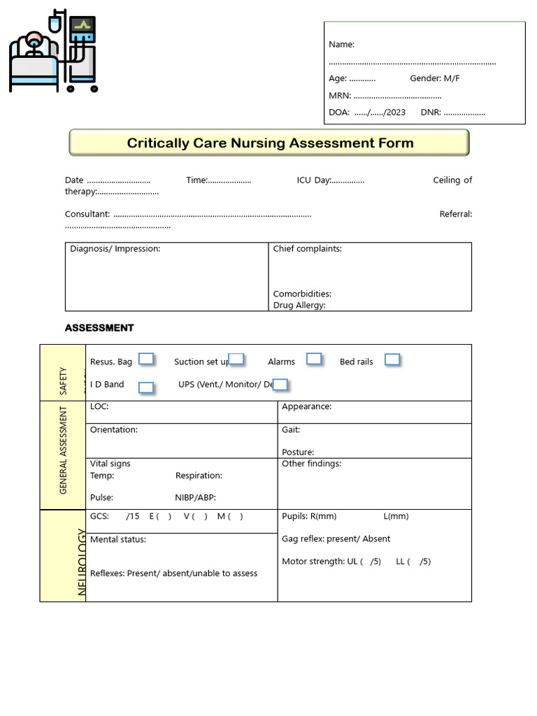 Critical Care Asst Form | PDF