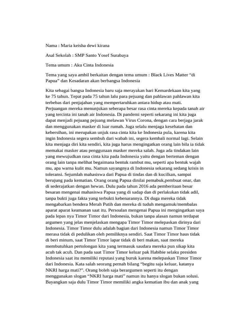 Dokumen Orasi Maria Keisha | PDF