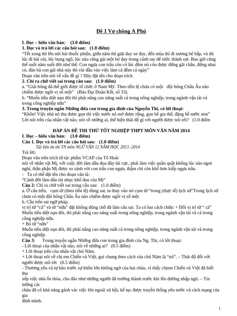 Xemtailieu 40 de Doc Hieu Ngu Van 12 Co Dap An | PDF