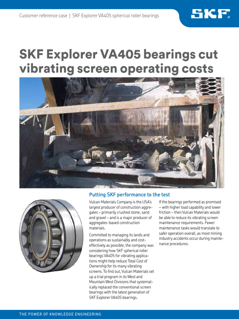 SKF Explorer VA405 Reference Case | PDF | Bearing (Mechanical ...