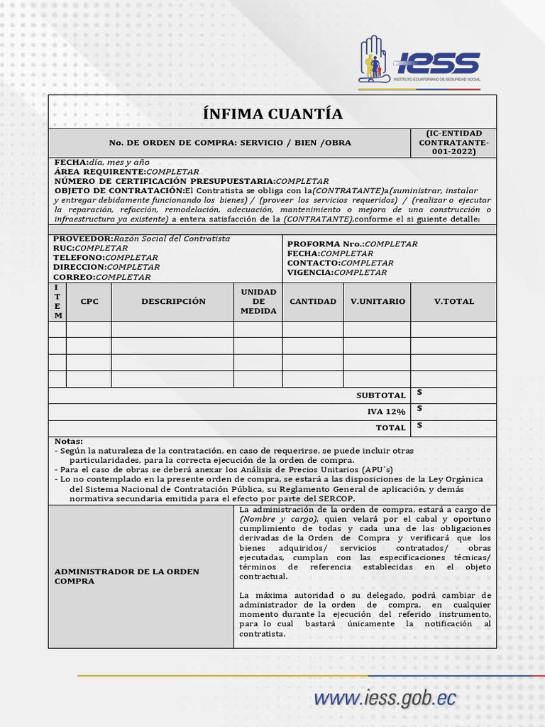 Ínfima Cuantía | PDF