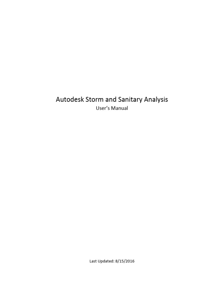 Autodesk Storm and Sanitary Analysis User Guide | PDF