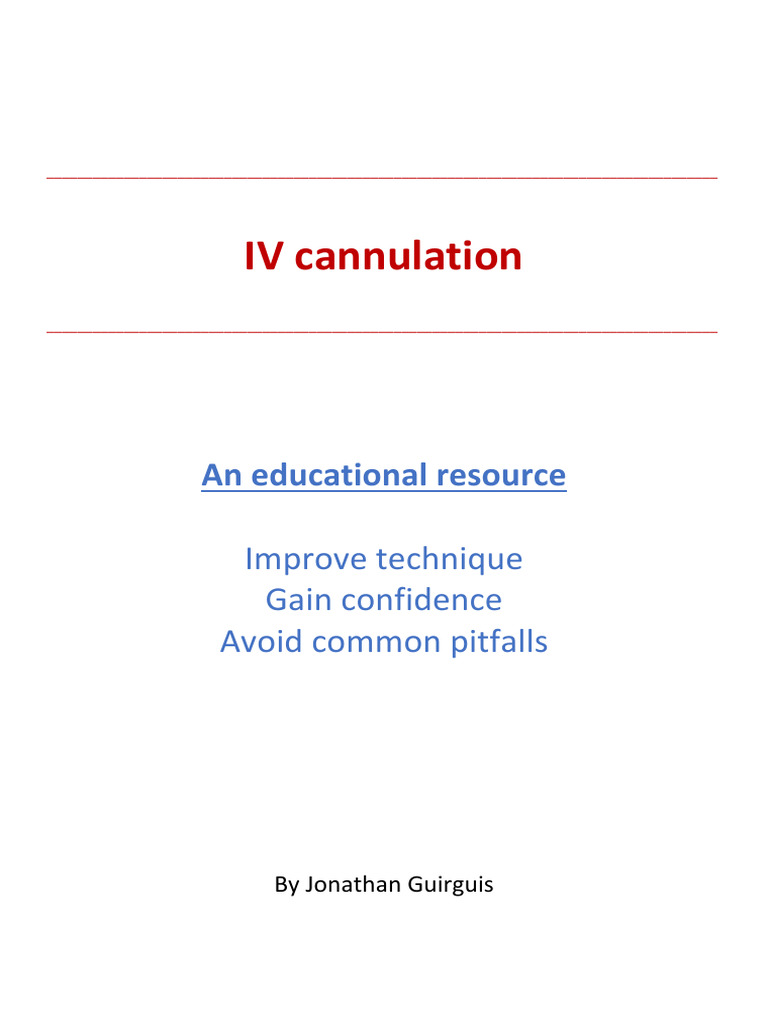 IV Cannulation Techniques for Healthcare Professionals | PDF | Medical ...