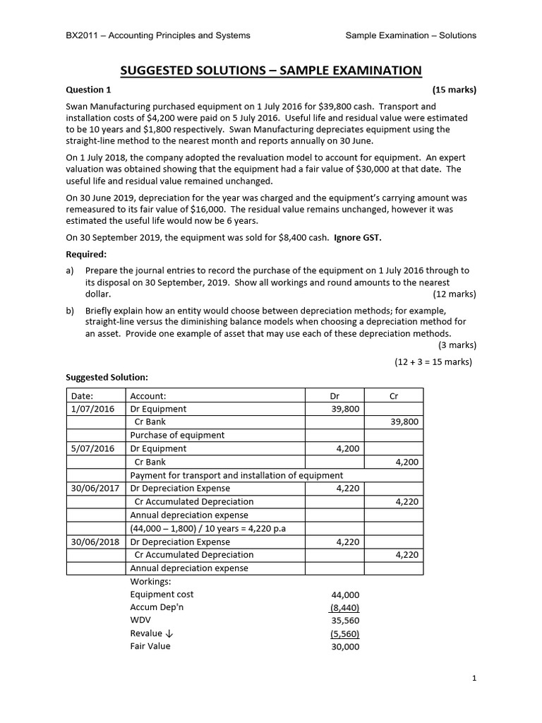 BX2011 Sample Examination-SOLUTIONS | PDF