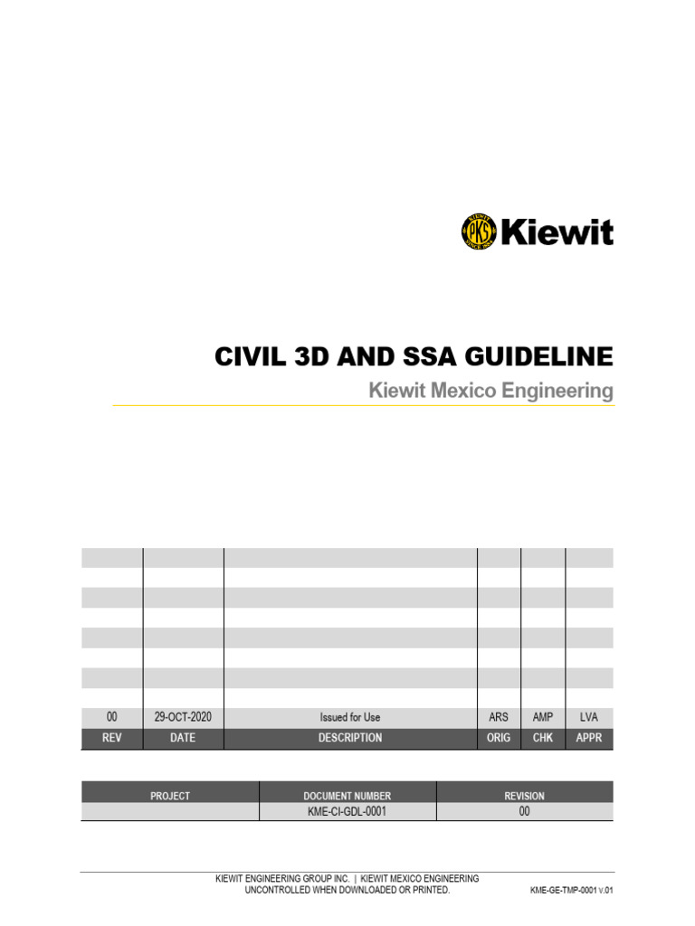 Civil 3d and Ssa Guideline 1 | PDF