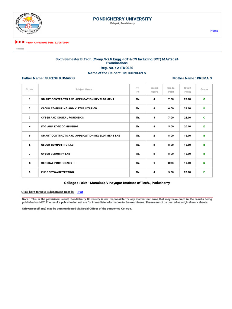 Examination Results | PDF