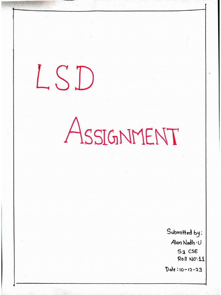 LSD help | PDF