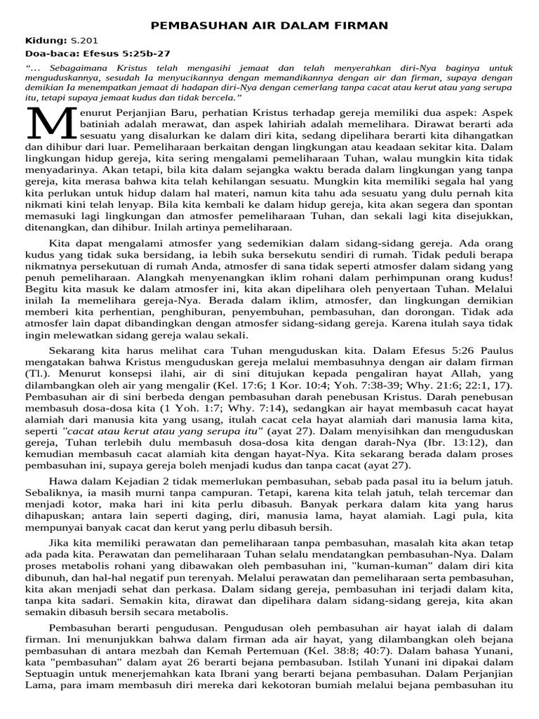 Pembasuhan Air Dalam Firman | PDF