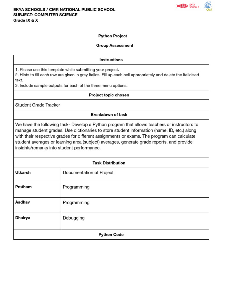 Python Project | PDF