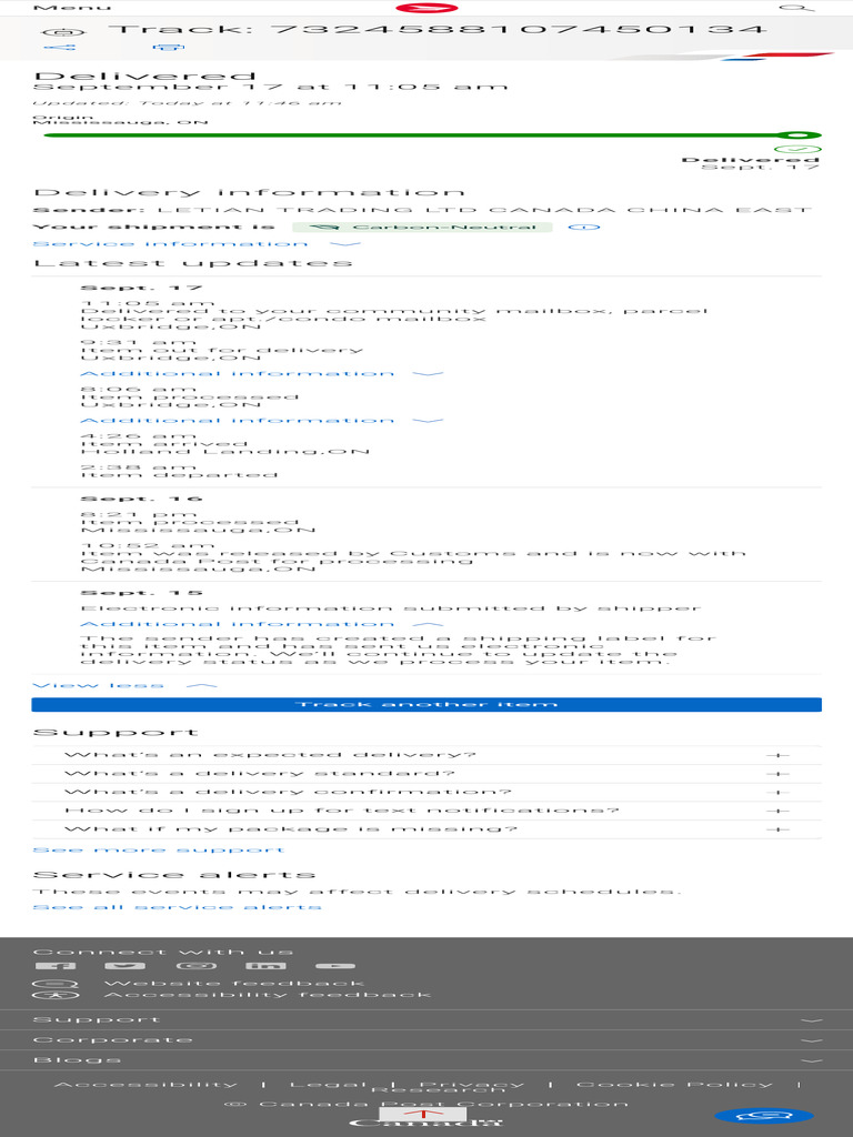 Canada Post - Track A Package by Tracking Number | PDF