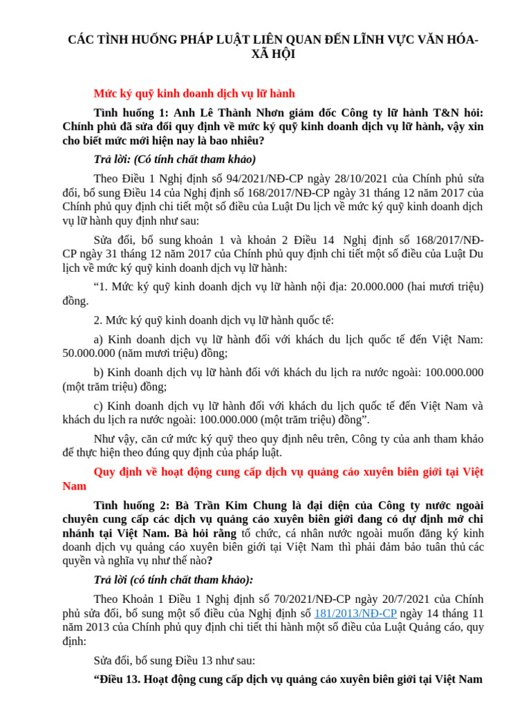 Tinh Huong Phap Luat Van Hoa Xa Hoi Quang | PDF