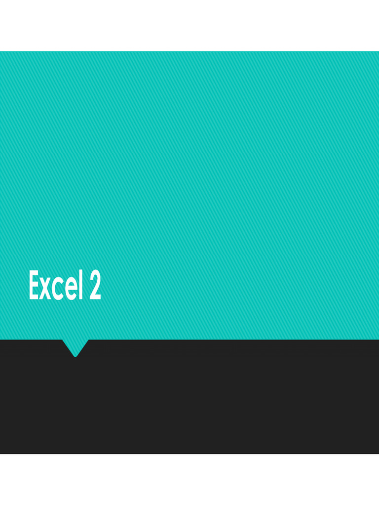 Excel 2 | PDF