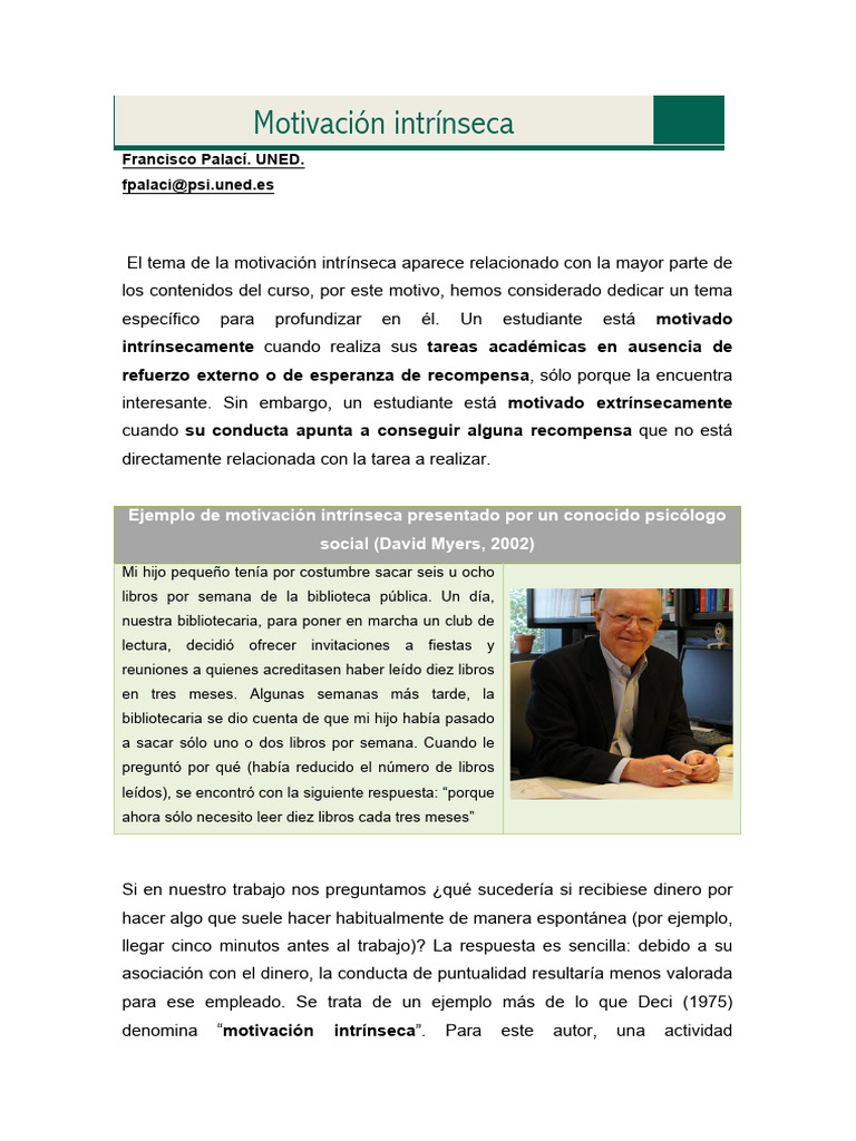 Tema 4 Motivacion Intrinseca MASTER | PDF
