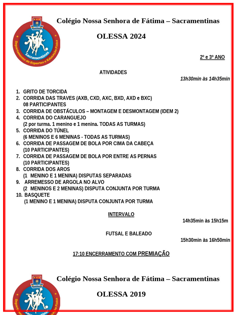 Olessa 2019 3 Ano | PDF