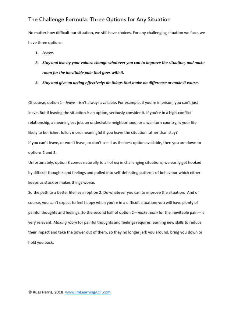 The Challenge Formula | PDF