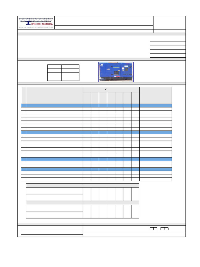 DISPA-0295-160-CHL-0004 - Check List Generador V2 | PDF